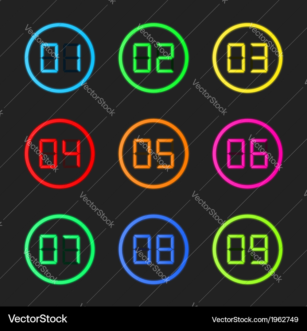 Digital numbers Royalty Free Vector Image - VectorStock