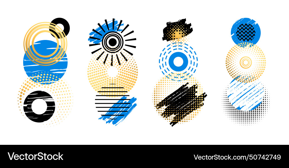 Element circle graphic poster abstract collage Vector Image