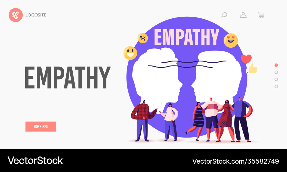 Empathy & Connection Landing Page Royalty Free Vector