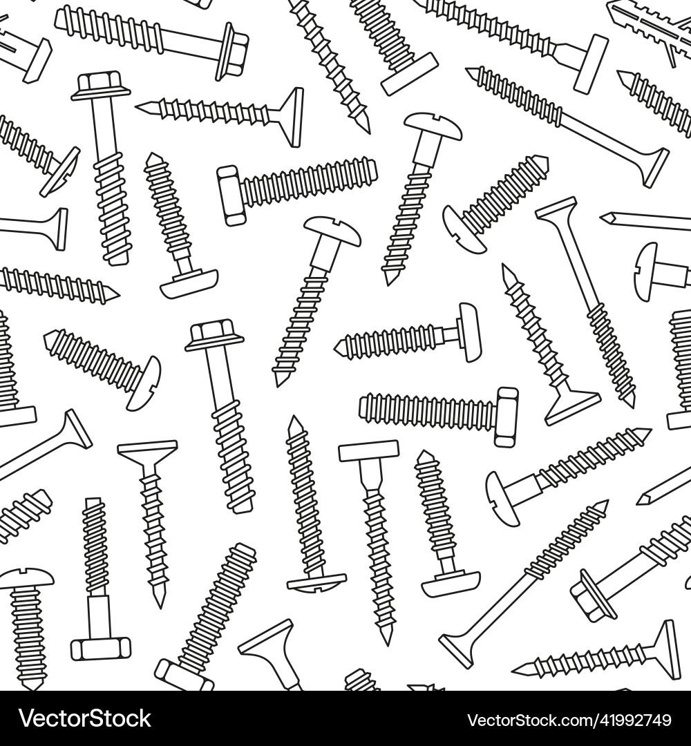 Fasteners and screws seamless pattern on white – Royalty-Free Vector ...
