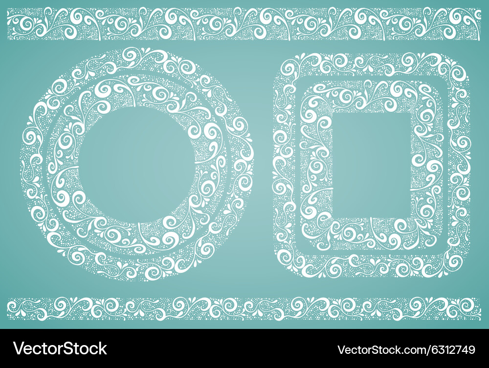 Floral Scroll Border Set Royalty Free Vector Image