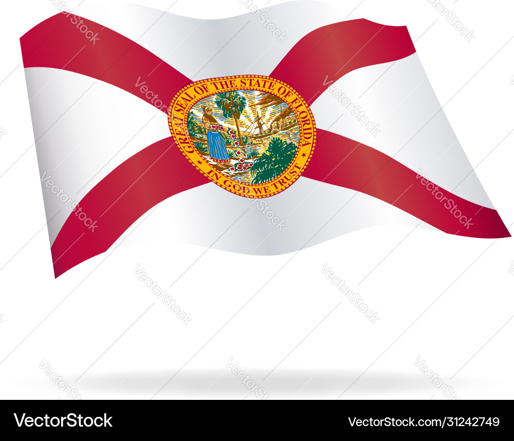 Florida State Flag Flying Royalty Free Vector Image