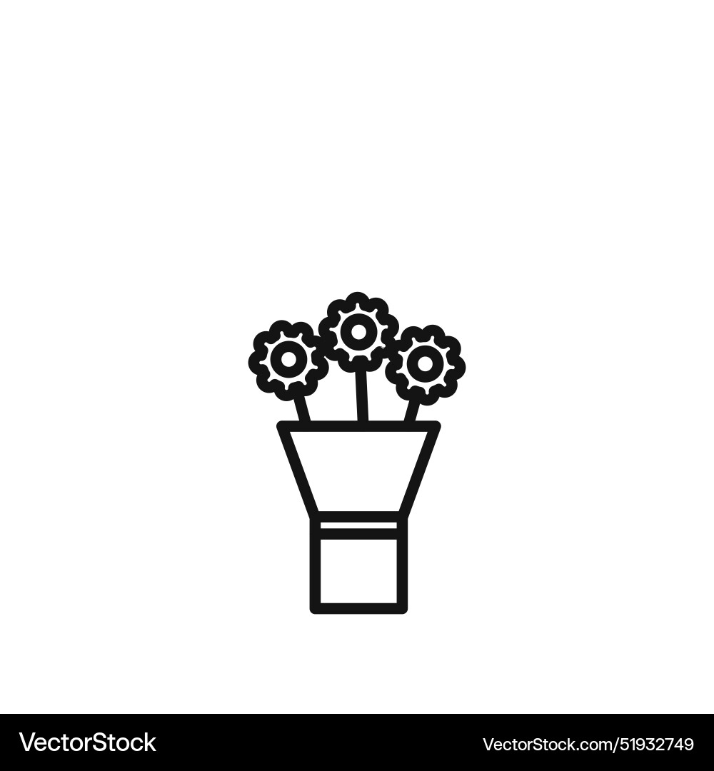 Flower bouquet icon collection floral design Vector Image