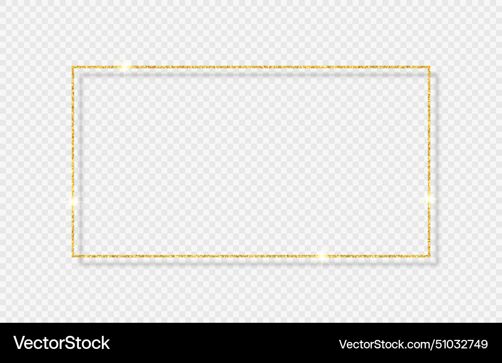 Gold glitter frame Royalty Free Vector Image - VectorStock
