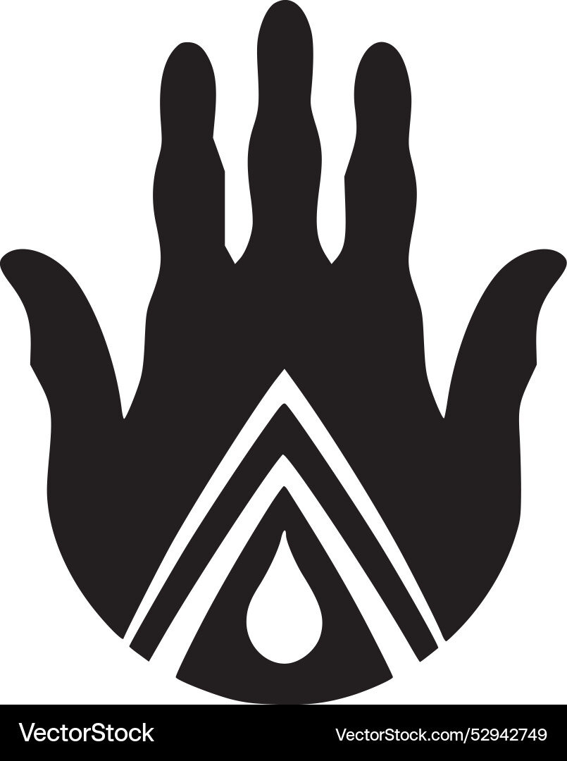 Hand - high quality logo ideal for t-shirt Vector Image