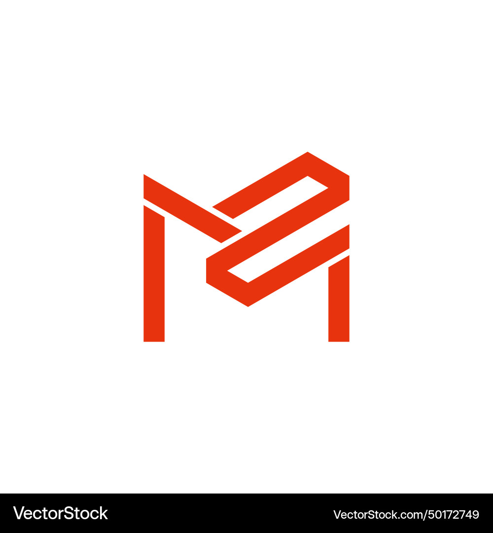 Letter mz simple geometric stripes line logo Vector Image