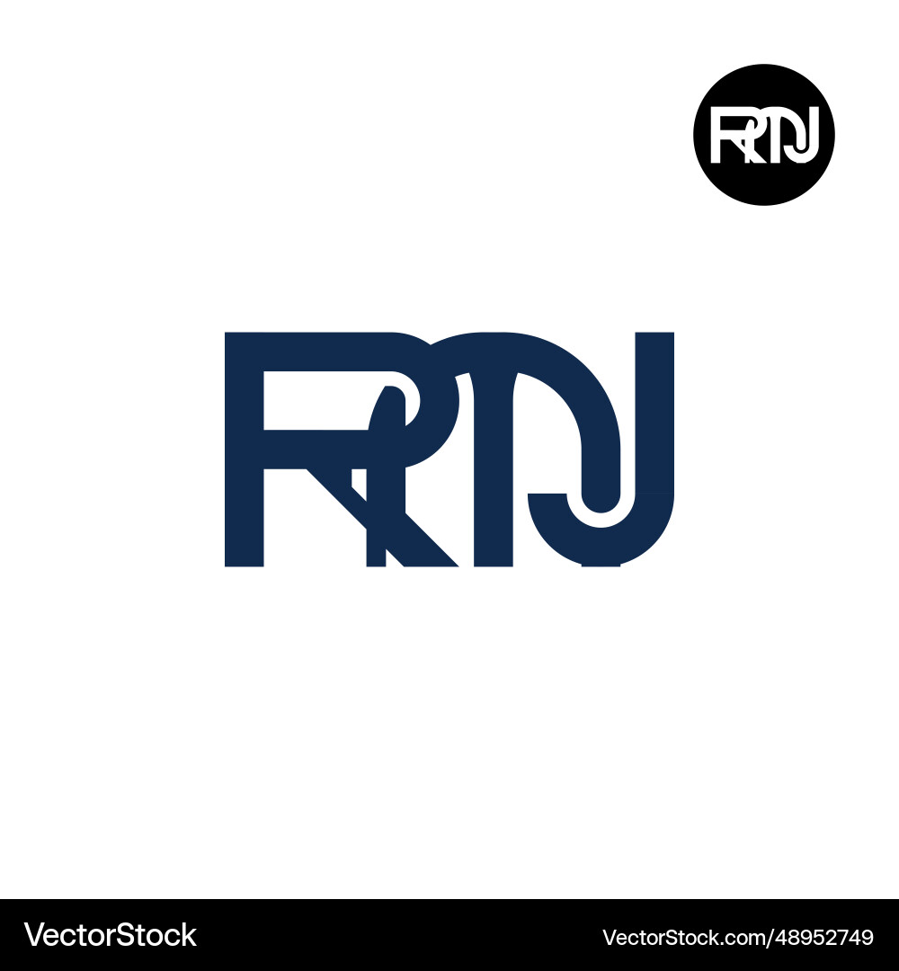 Letter rmj monogram logo design Royalty Free Vector Image