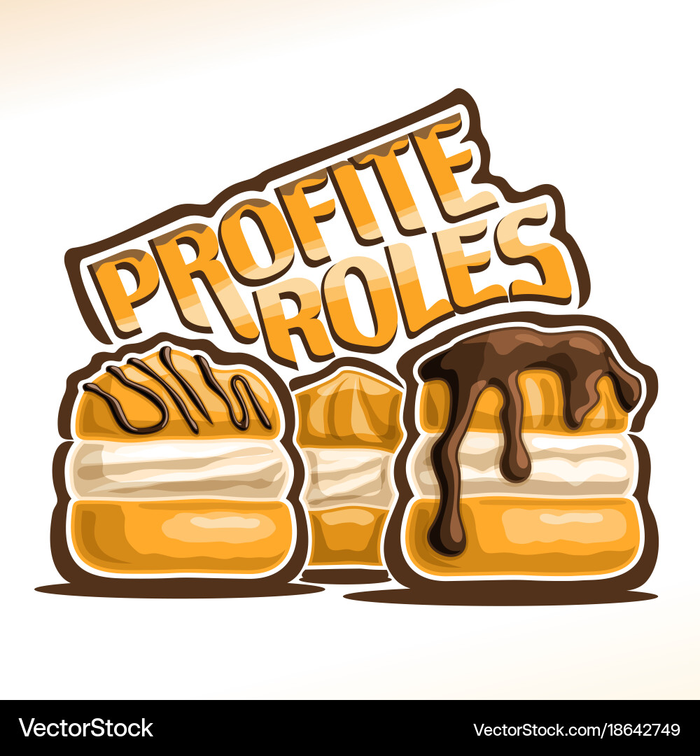 Logo for french profiteroles Royalty Free Vector Image
