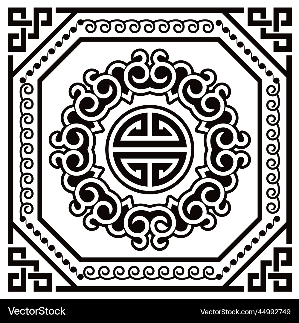 Mongolian oriental pattern with swilrs Royalty Free Vector