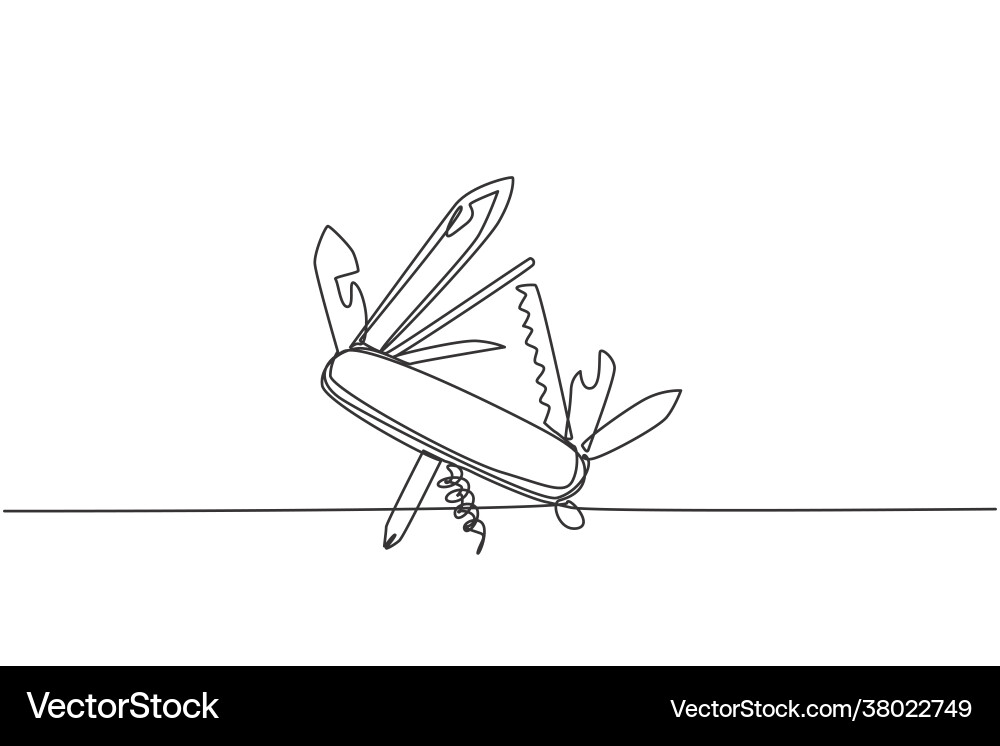 One single line drawing multi purpose pocket Vector Image