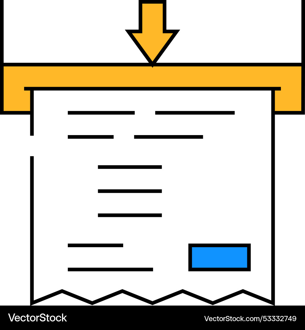 Receipt check icon color Royalty Free Vector Image