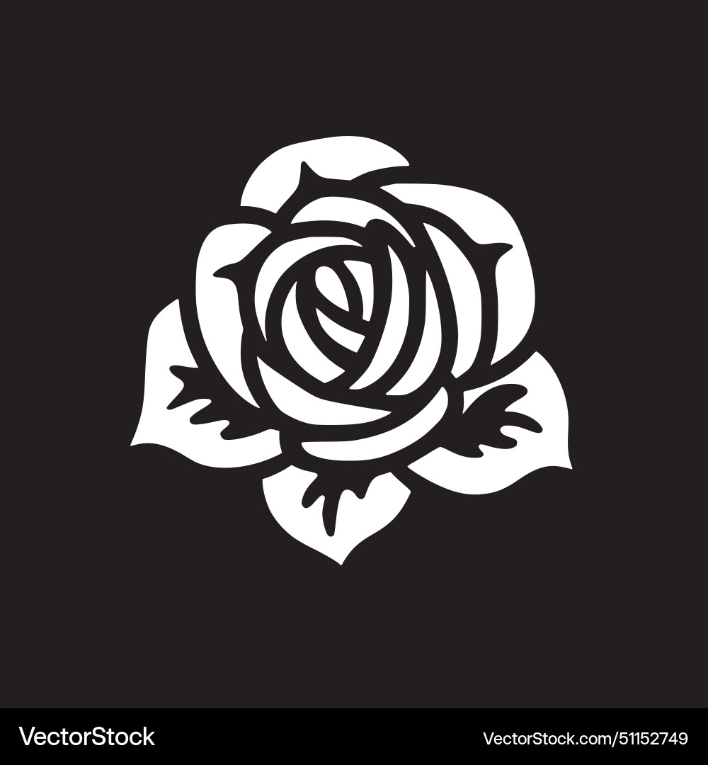 Rose - black and white isolated icon Royalty Free Vector