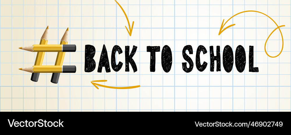 School Pencils Hashtag Sign Royalty Free Vector Image