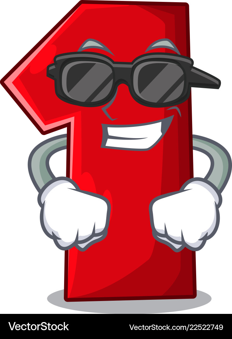Super cool number one index finger on cartoon Vector Image