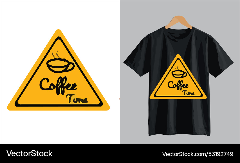Triangular warning sign and a black t-shirt Vector Image