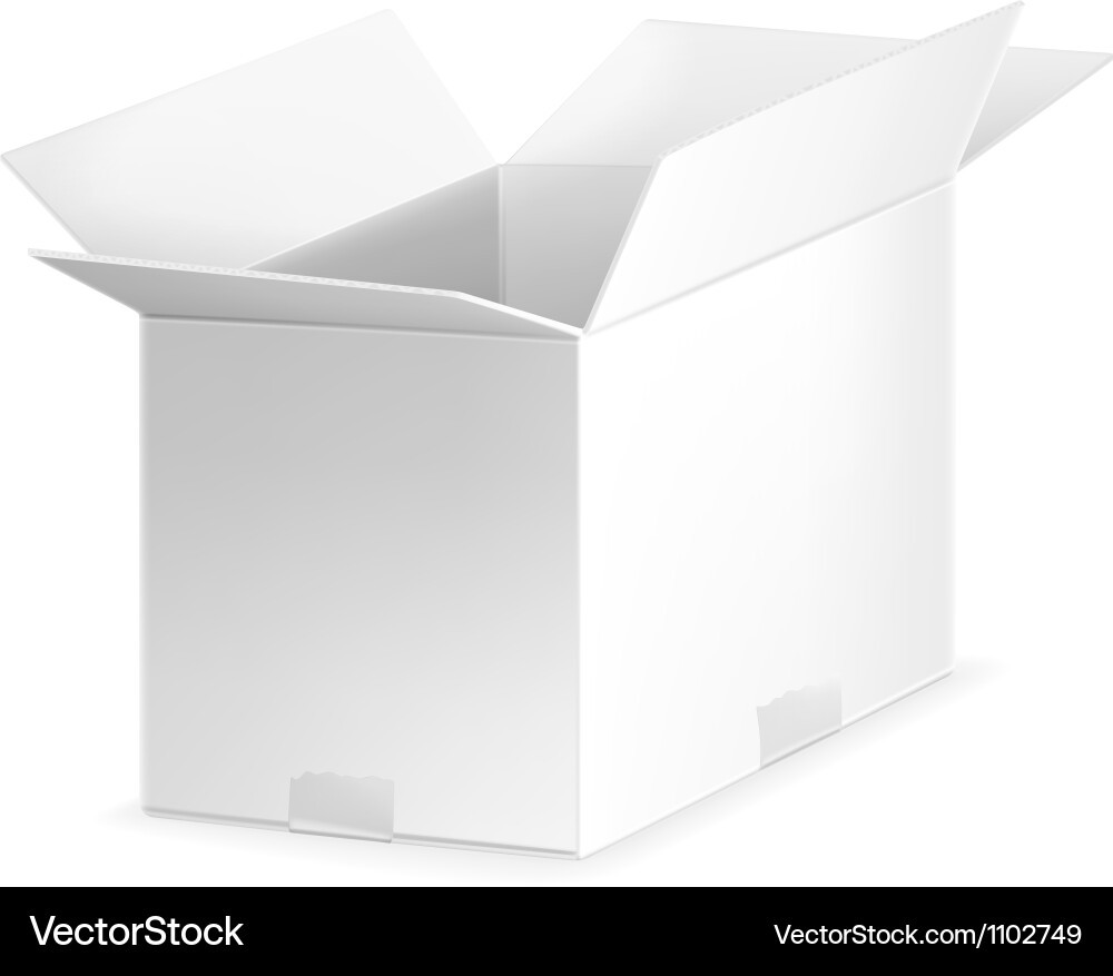 White open carton box Royalty Free Vector Image