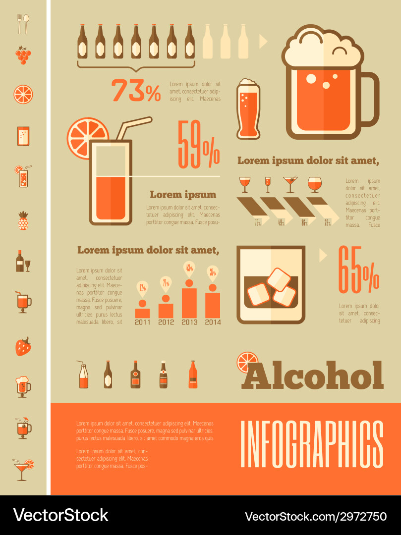 Alcohol infographic template Royalty Free Vector Image