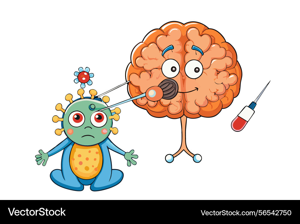 Animated brain and spinal cord affected Royalty Free Vector