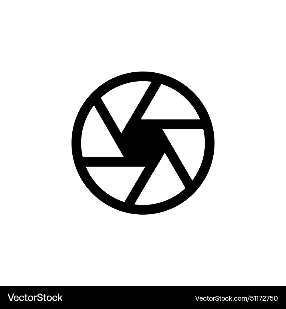 Aperture focus flat icon Royalty Free Vector Image