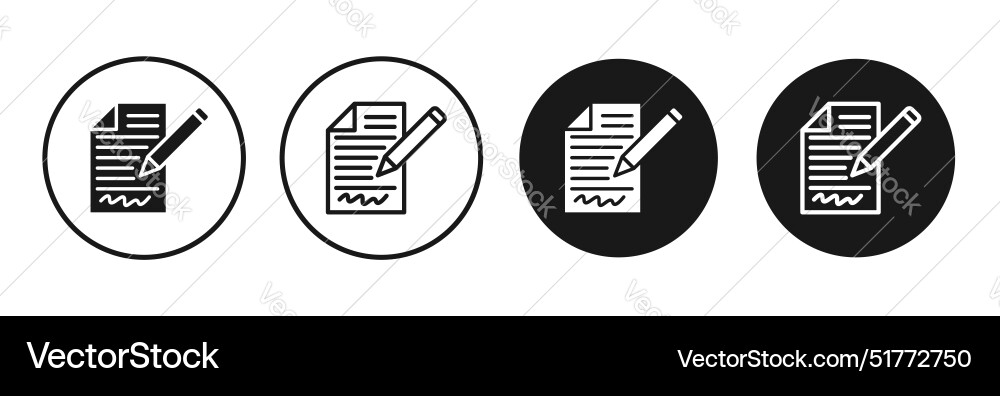 Assignment icon set black filled and outlined Vector Image