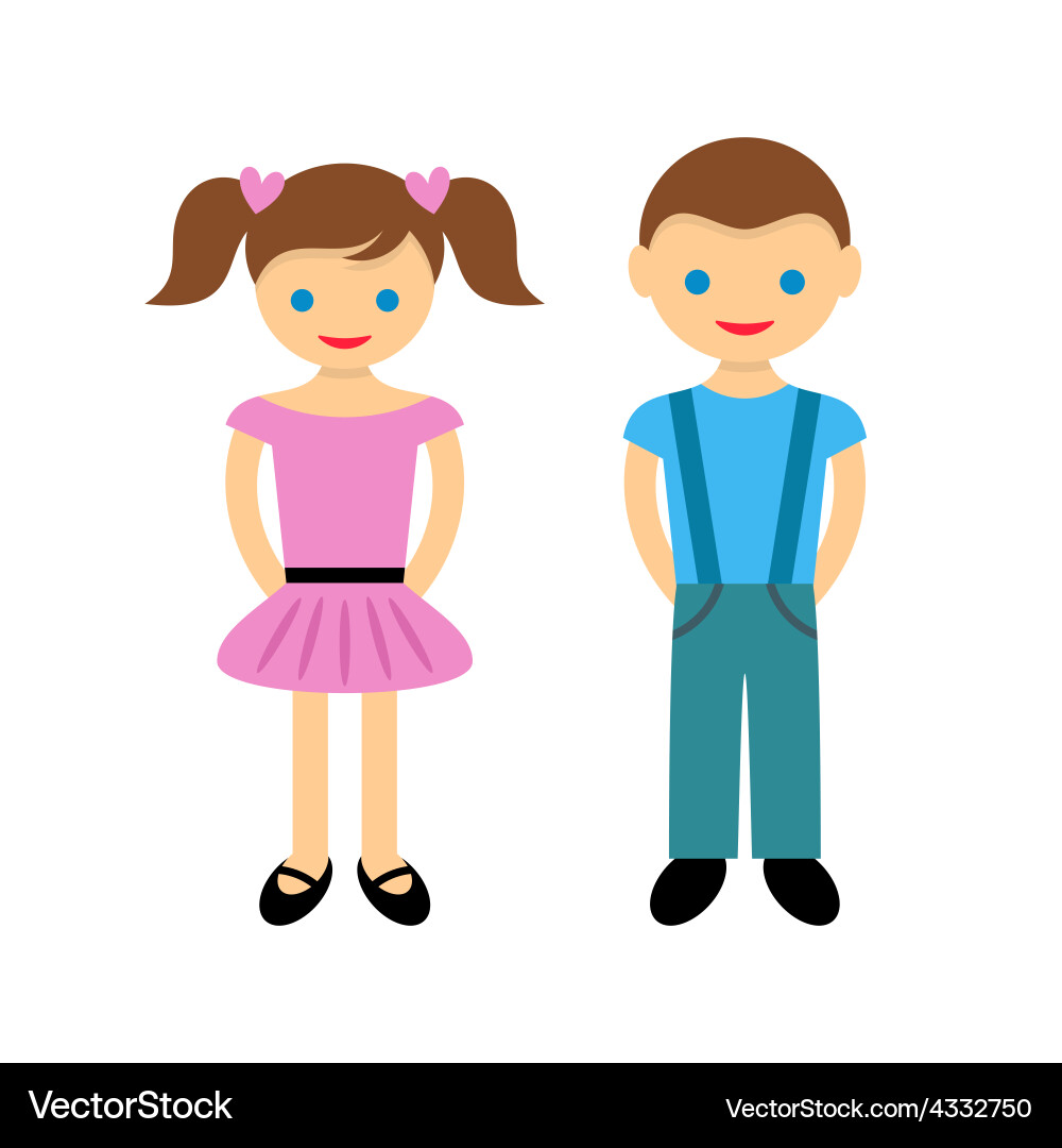 Boy and girl Royalty Free Vector Image - VectorStock