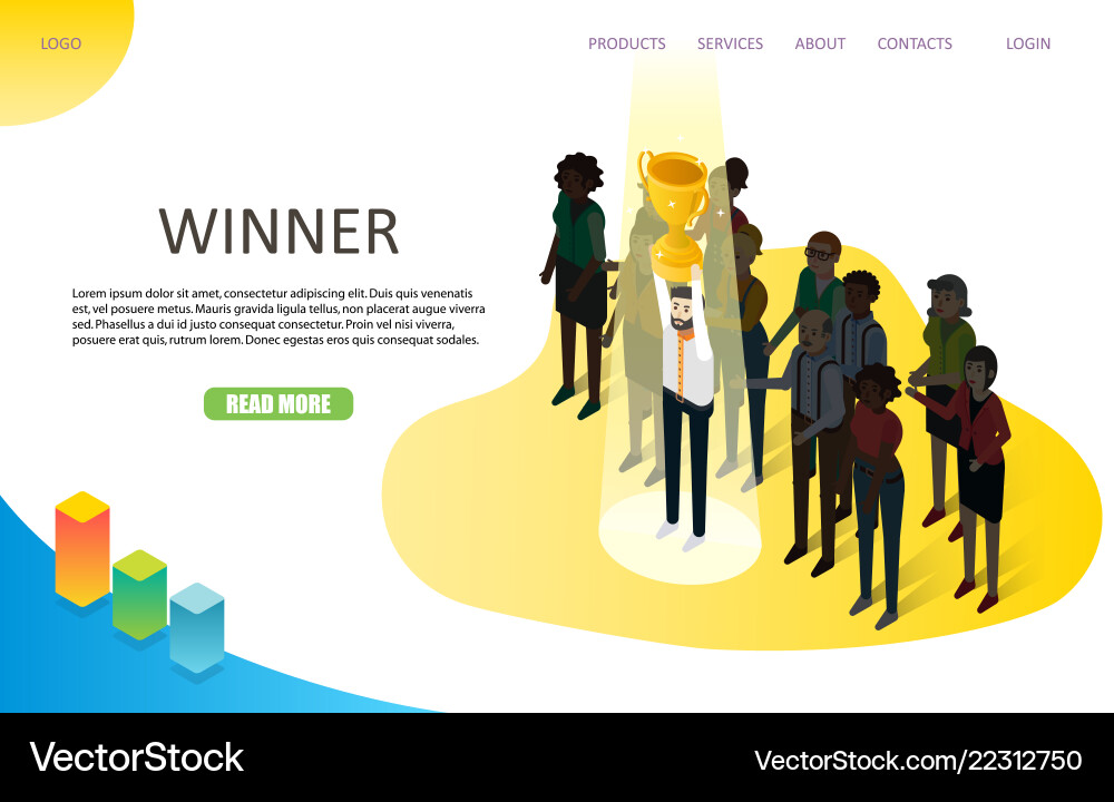 Business Winner Website Template Royalty Free Vector Image