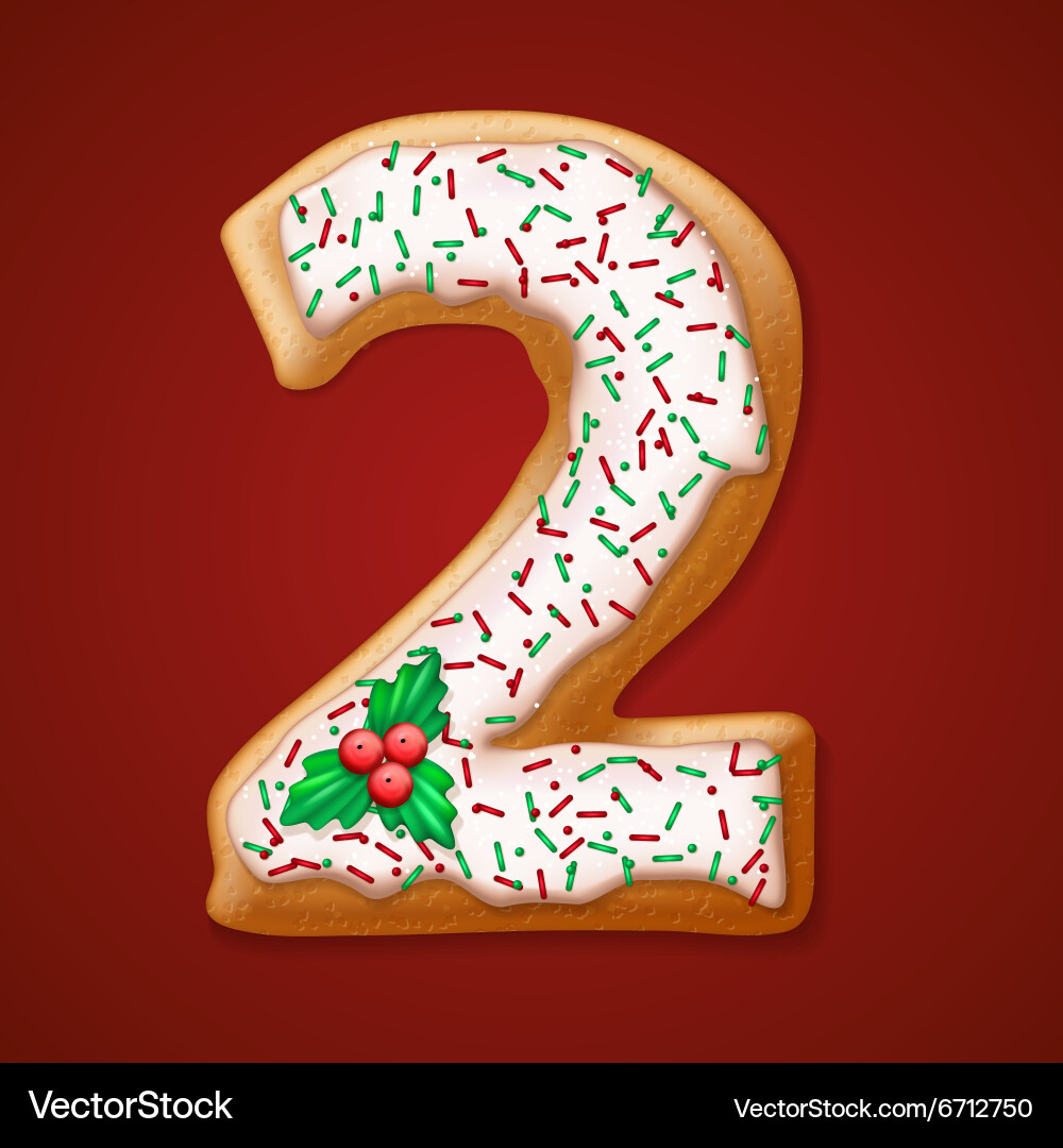 Christmas cookies numbers Royalty Free Vector Image