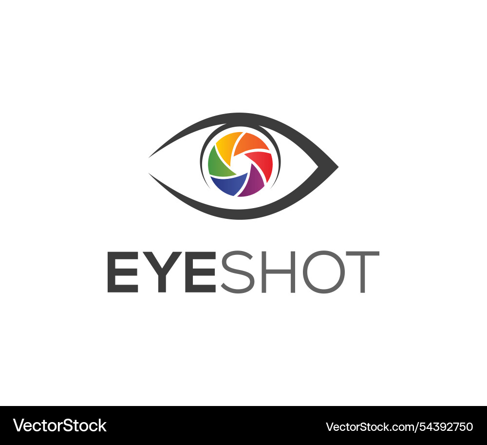 Eye shot logo focus vision template Royalty Free Vector