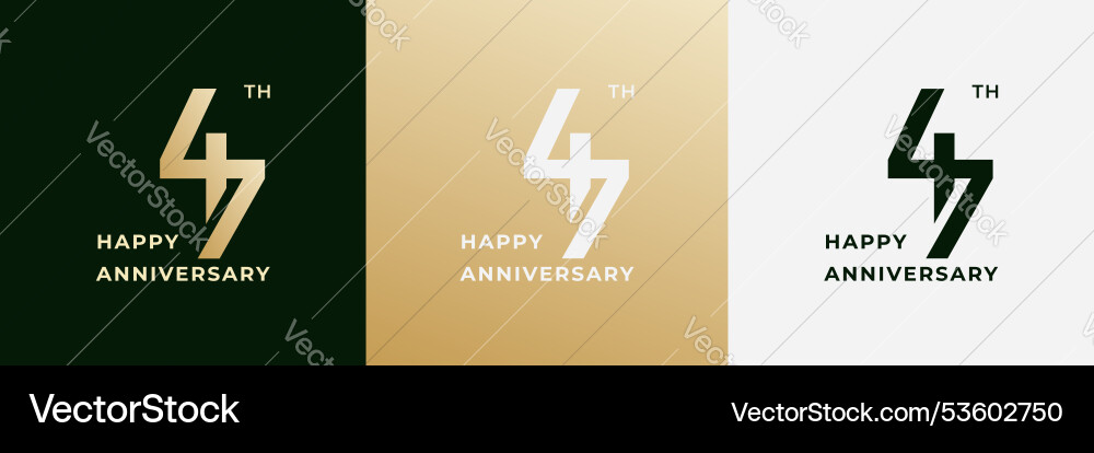 Logo 47th 47 years happy anniversary creative Vector Image