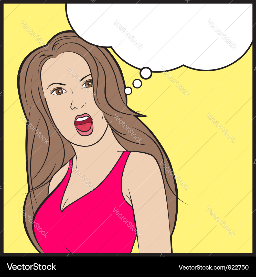 Pop art woman say Royalty Free Vector Image - VectorStock