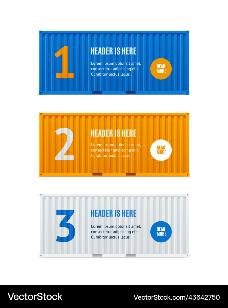 Shipping Containers - Logistics & Cargo Vector Image