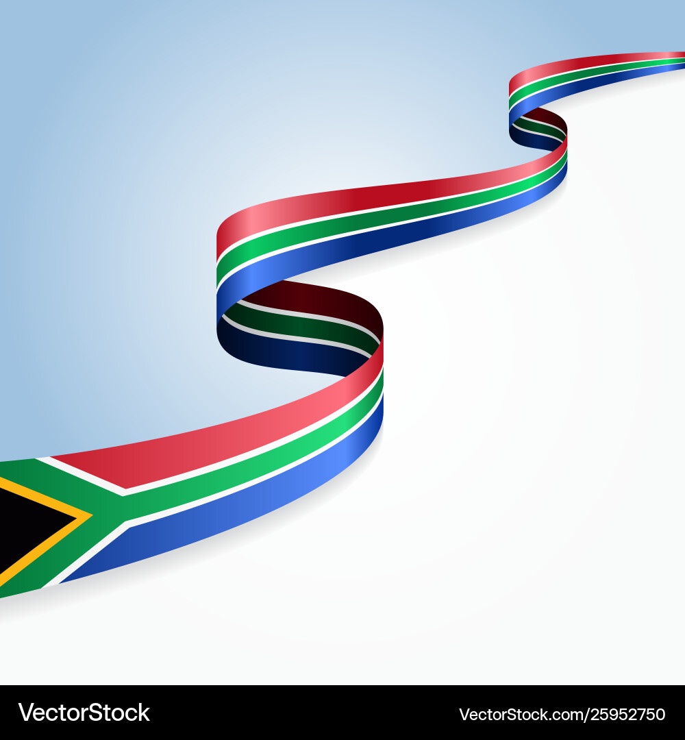 South african flag wavy abstract background Vector Image