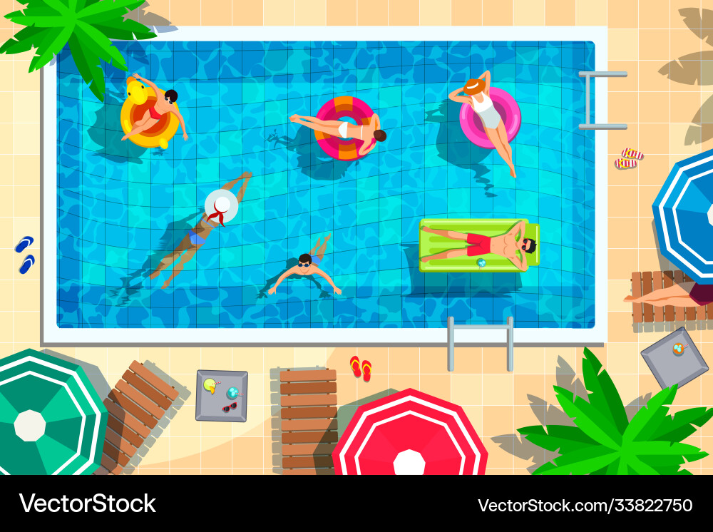 Swimming pool in top view Royalty Free Vector Image