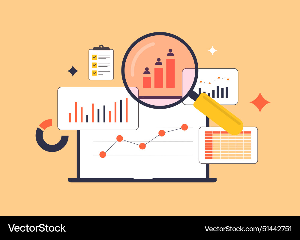 Competitor analysis tools - followers and sales Vector Image