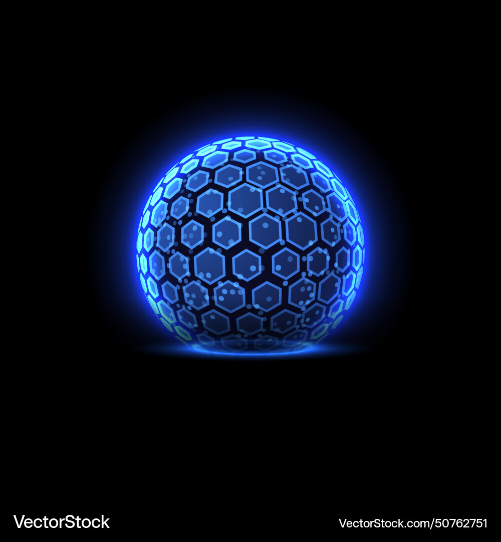 Futuristic hexagonal sphere shield Royalty Free Vector Image
