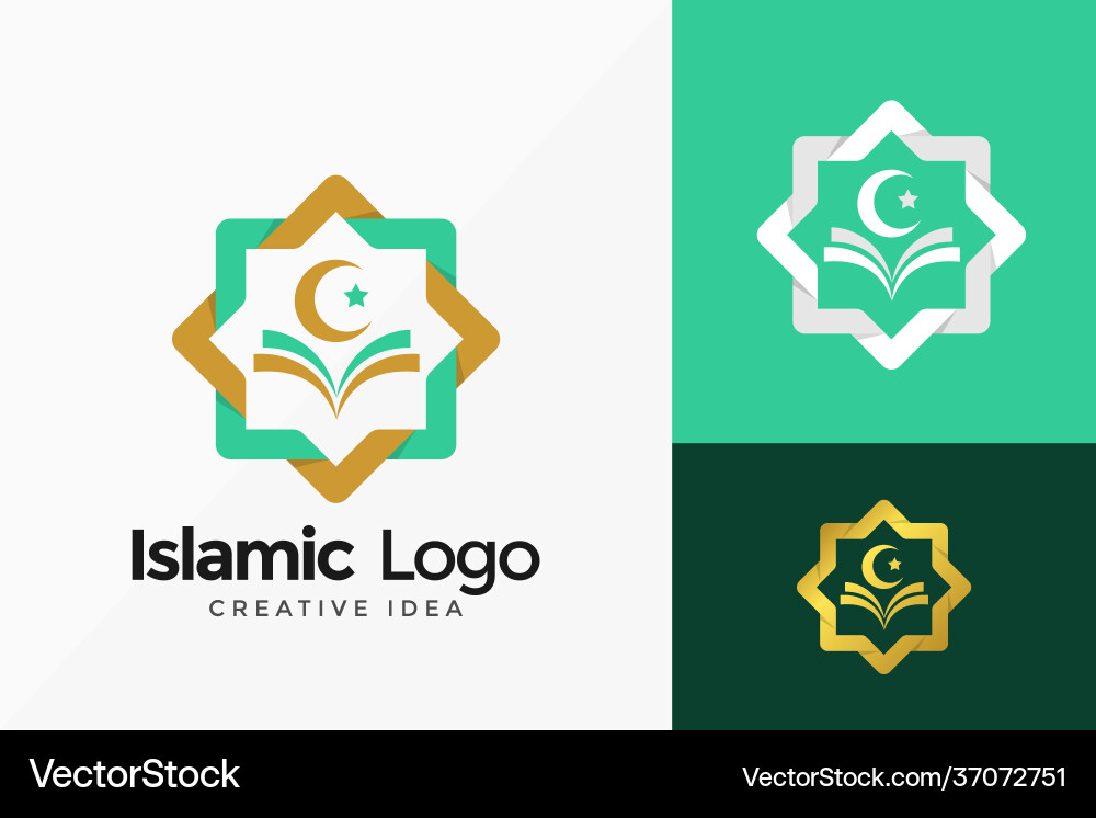 Islamic logo design abstract emblem designs Vector Image