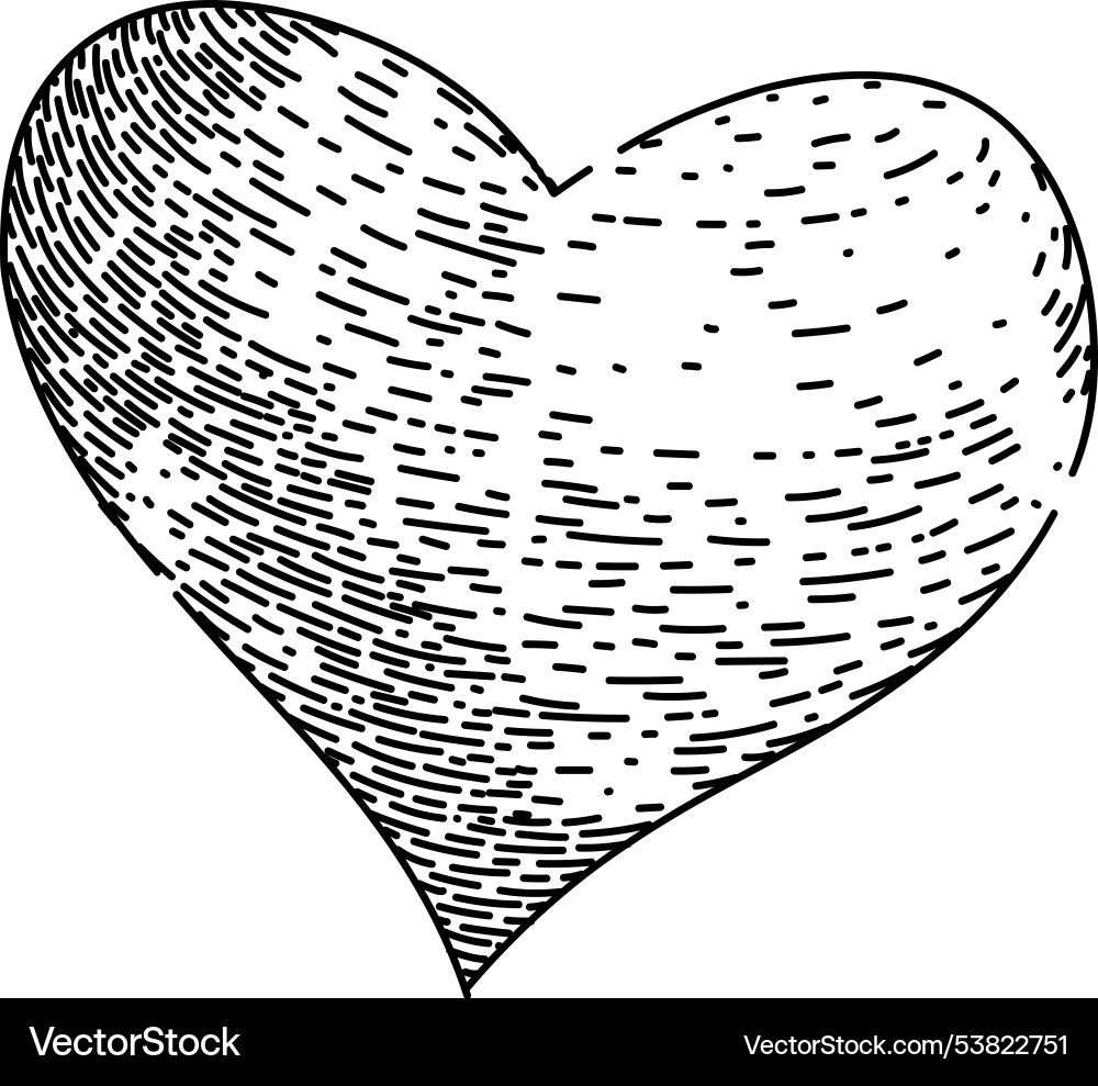 Pulse heart sketch hand drawn Royalty Free Vector Image