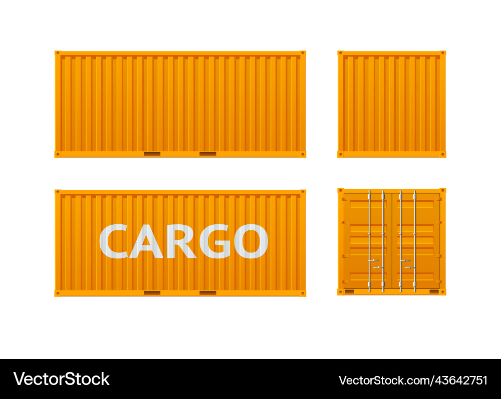 Realistic detailed 3d shipping cargo container Vector Image