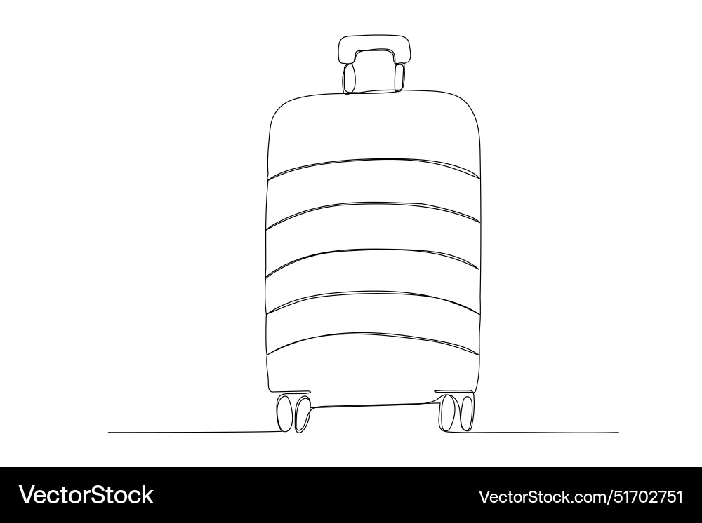 Suitcase baggage one line icon doodle drawing Vector Image