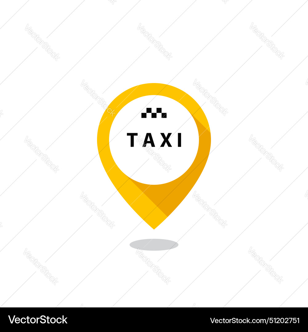 Taxi map pin icon Royalty Free Vector Image - VectorStock