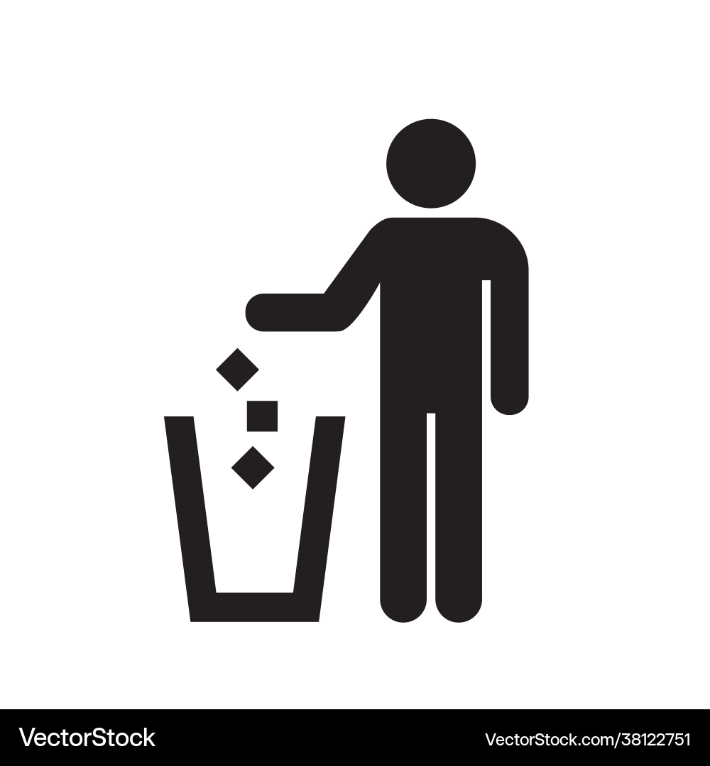 Müll-Ikone entsorgen Logo Lizenzfreies Vektorbild