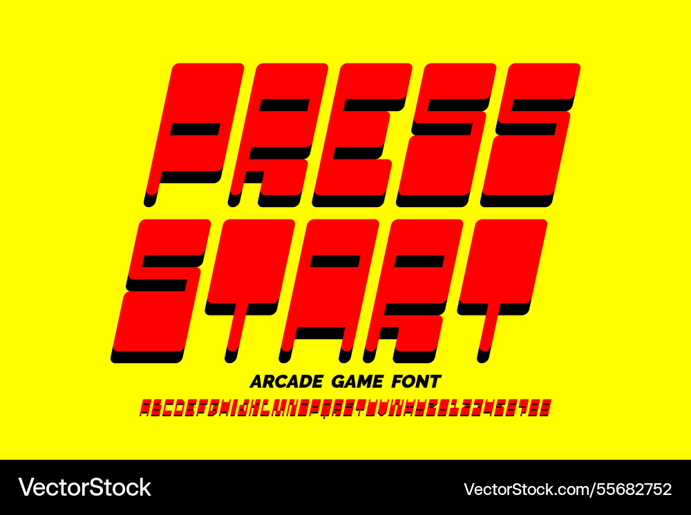 Arcade game font Royalty Free Vector Image - VectorStock