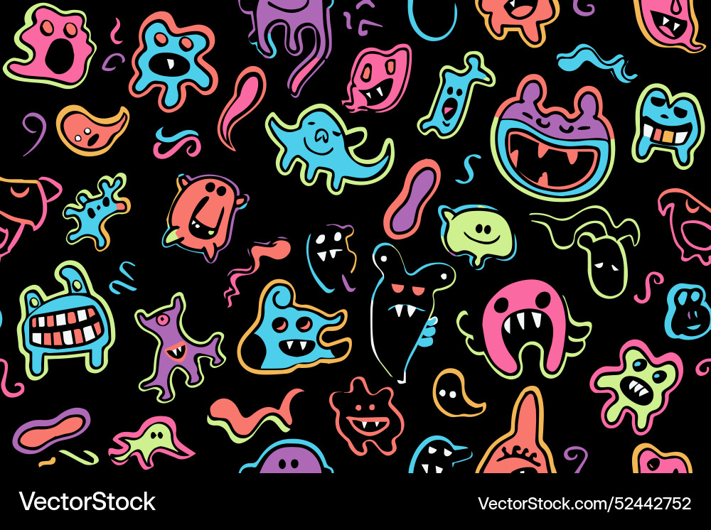 Cute alien kids textile pattern fabric design Vector Image