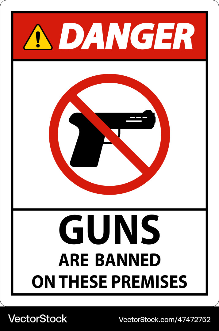 Danger prohibition sign guns Royalty Free Vector Image