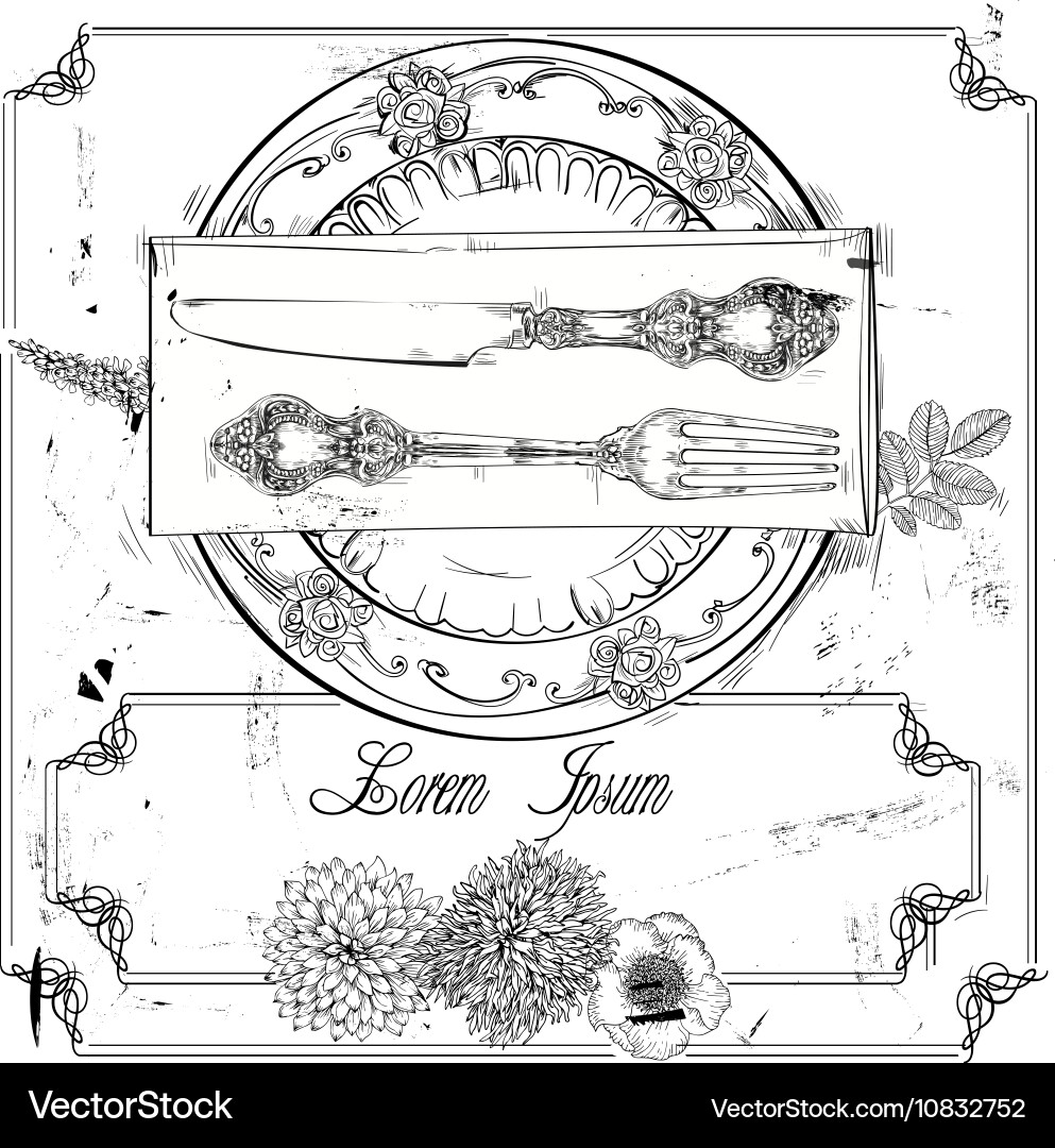 Elegant Silverware Set Royalty Free Vector Image
