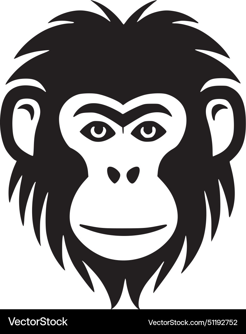 Monkey - minimalist and flat logo Royalty Free Vector Image