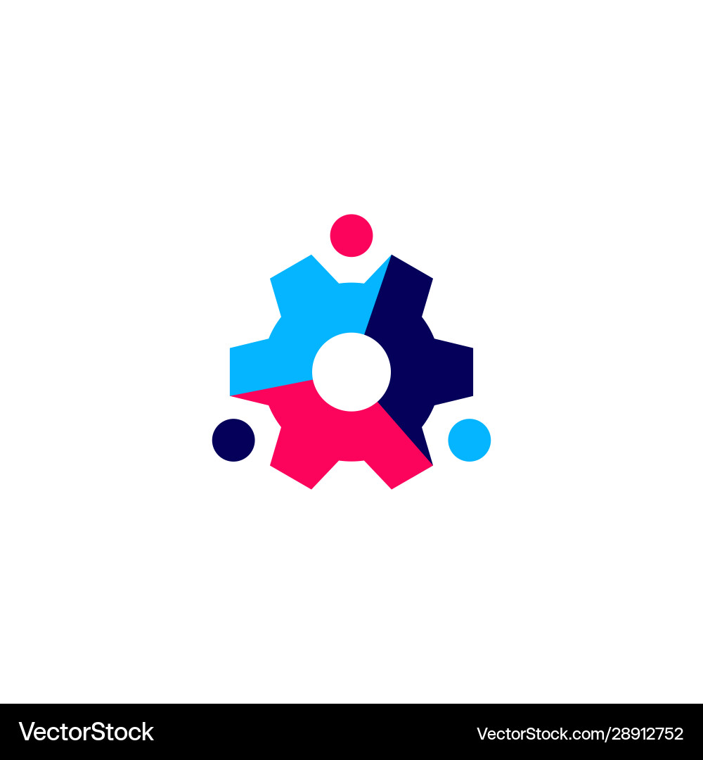 People gear cog cogs logo icon Royalty Free Vector Image