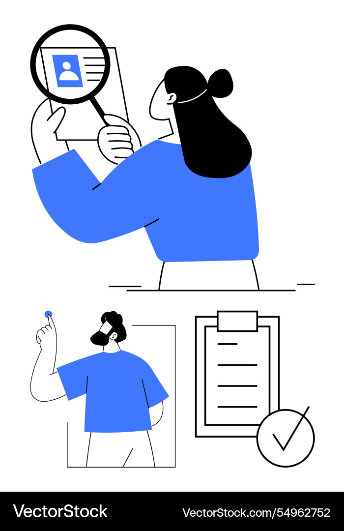 Recruitment process with candidate screening Vector Image