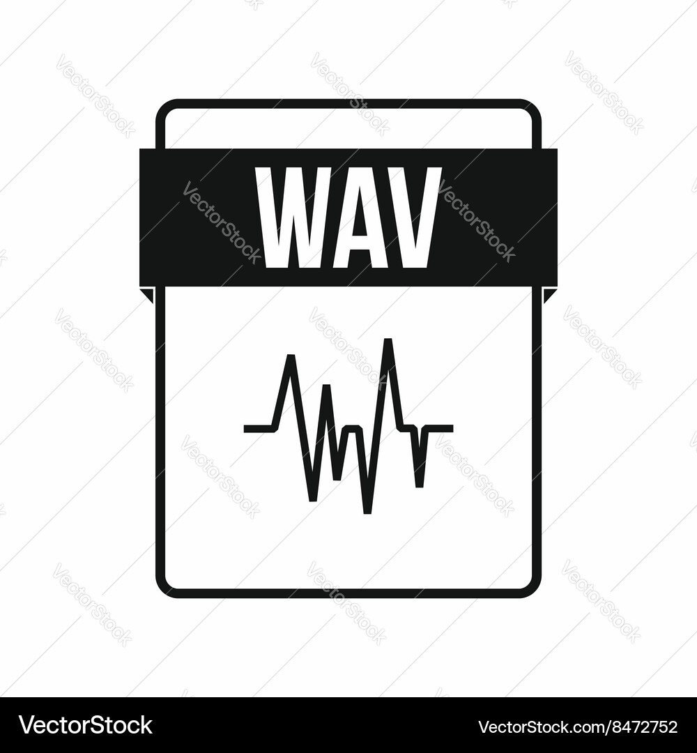 Wav file icon simple style Royalty Free Vector Image