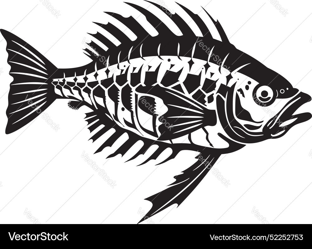 Bonefish behemoth minimalistic predator fish logo Vector Image